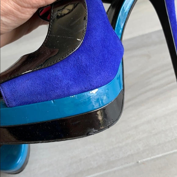 Jessica Simpson | Shoes | Jessica Simpson Blue Suede Patent Leather ...